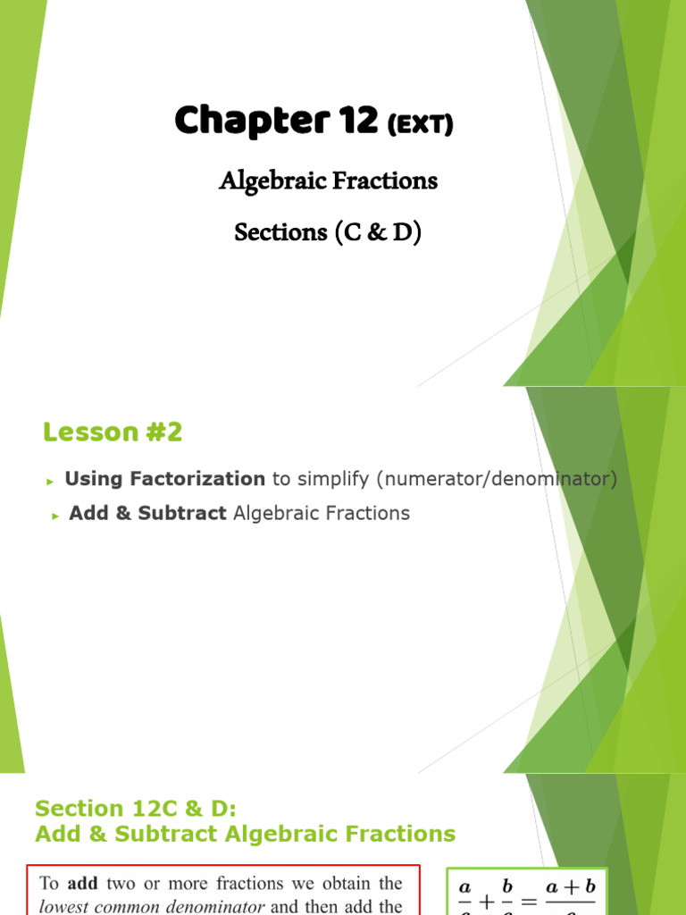 Simplifying Algebraic Fractions Guide | PDF