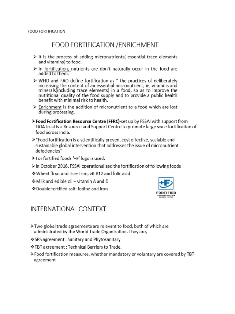 Essential Guide to Food Fortification | PDF