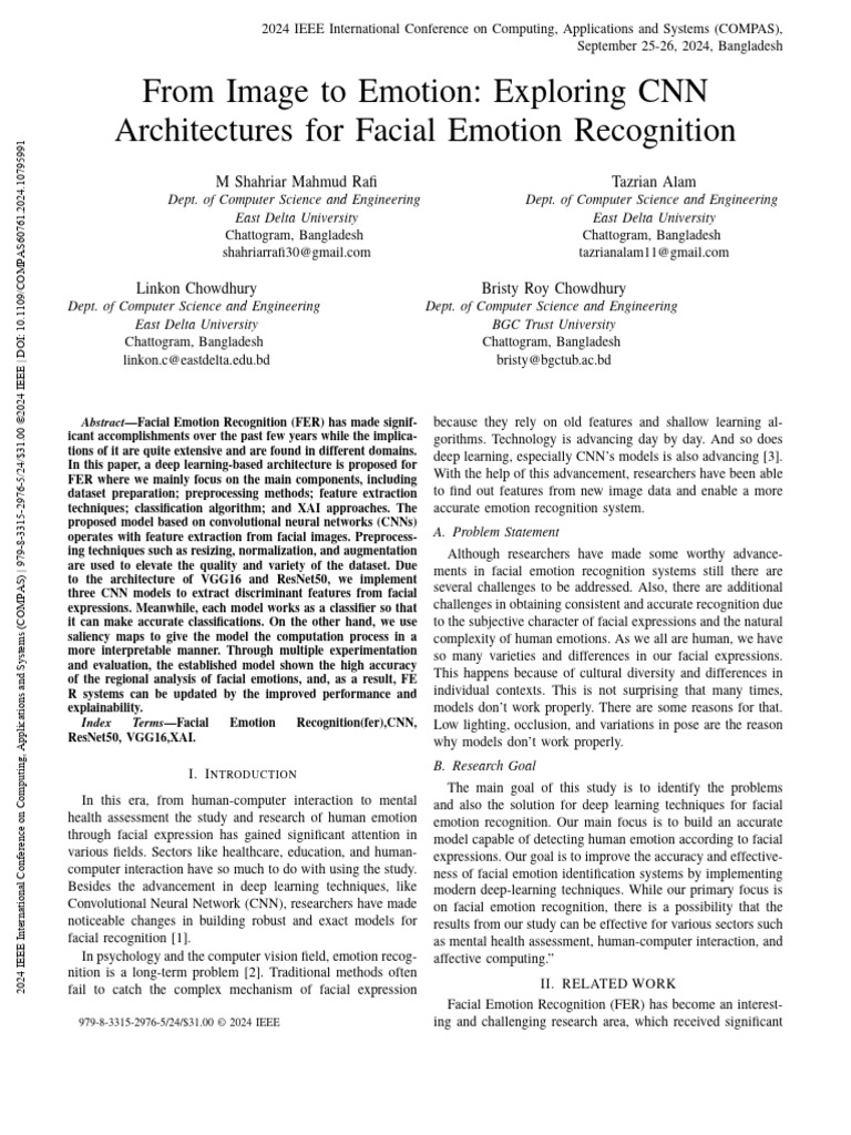From Image To Emotion Exploring Cnn Architectures For Facial Emotion
