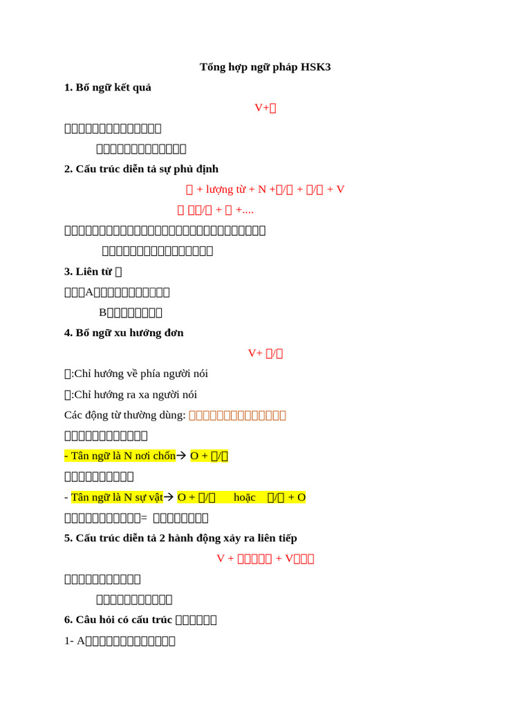 T NG H P NG Pháp HSK3 | PDF