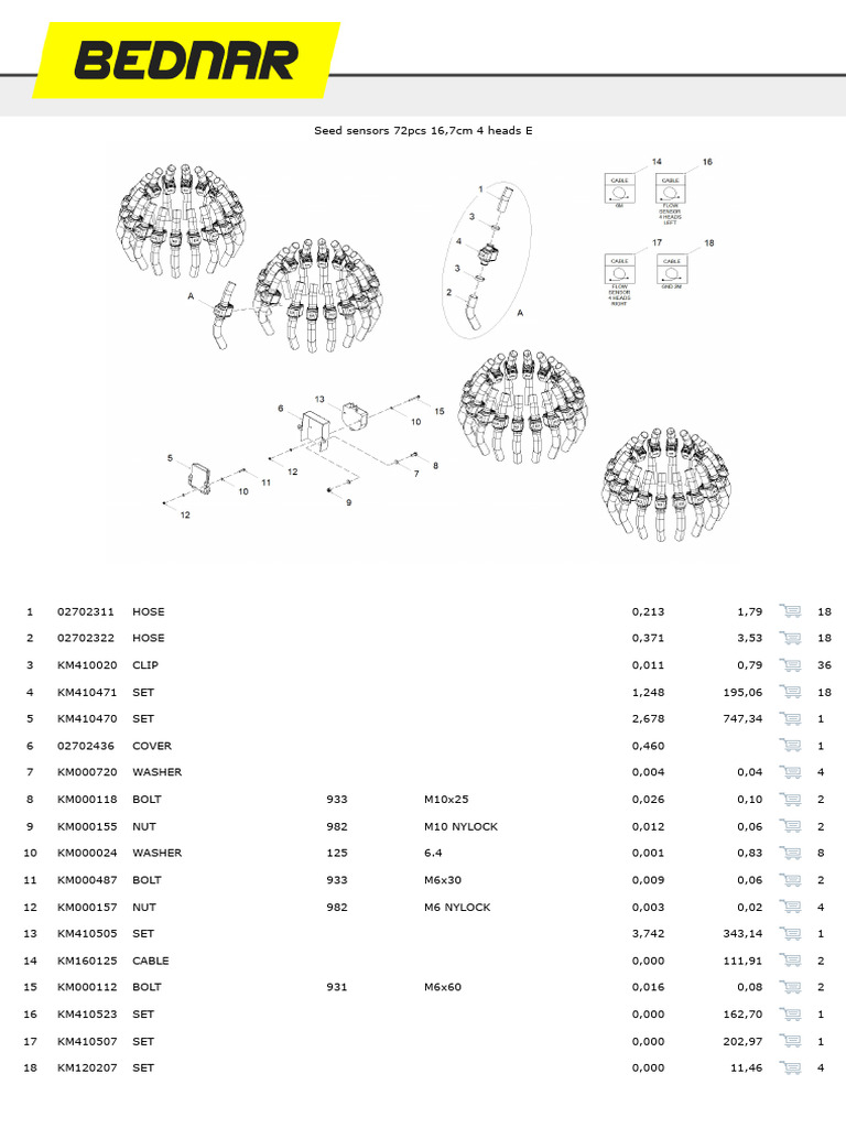Seed Sensors 72pcs 16,7cm 4 Heads E | PDF