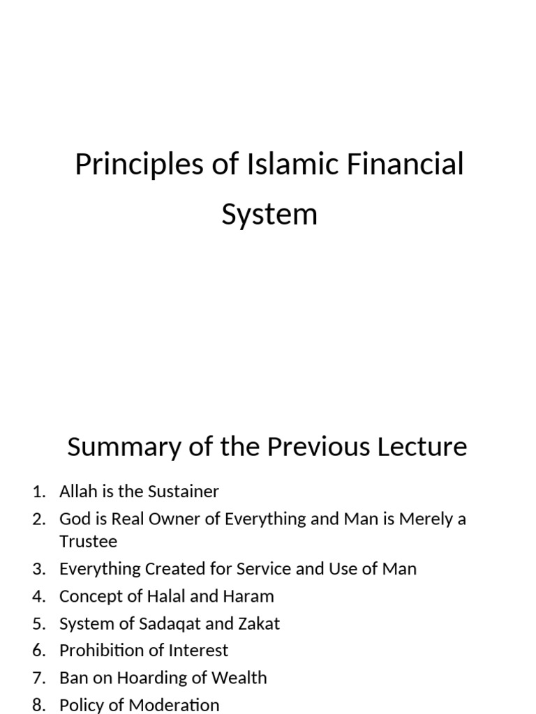 3principles of Islamic Financial System | PDF | Islamic Banking And ...