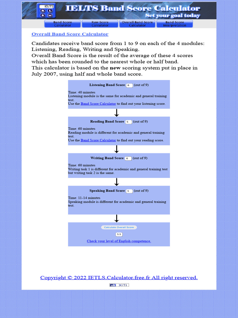 IELTS Overall Band Score Calculator 2 | PDF