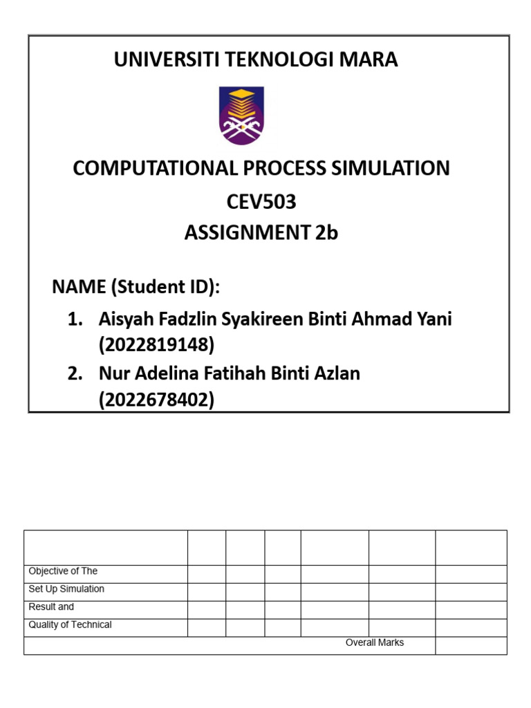 Cev503 - Fadzlin&fatihah - Assignment 2B - 5C | PDF | Mathematical ...