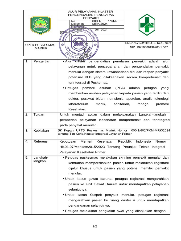 SOP Pengendalian Penyakit Menular | PDF