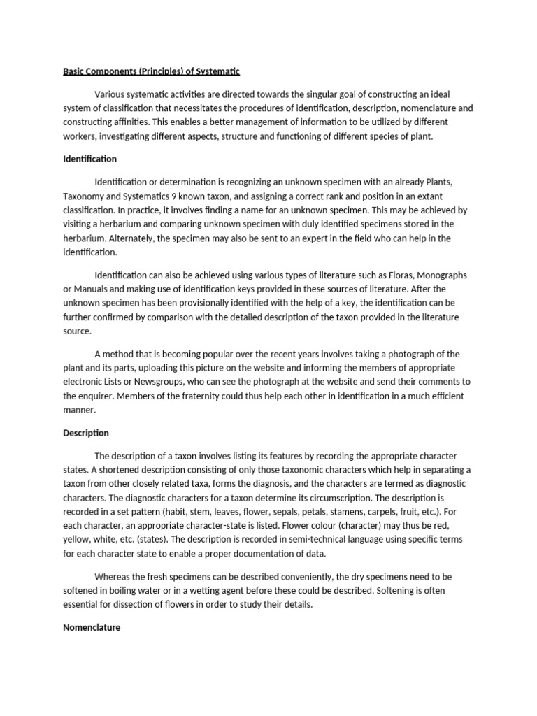 Principles of Systematic Classification | PDF | Taxonomy (Biology) | Clade