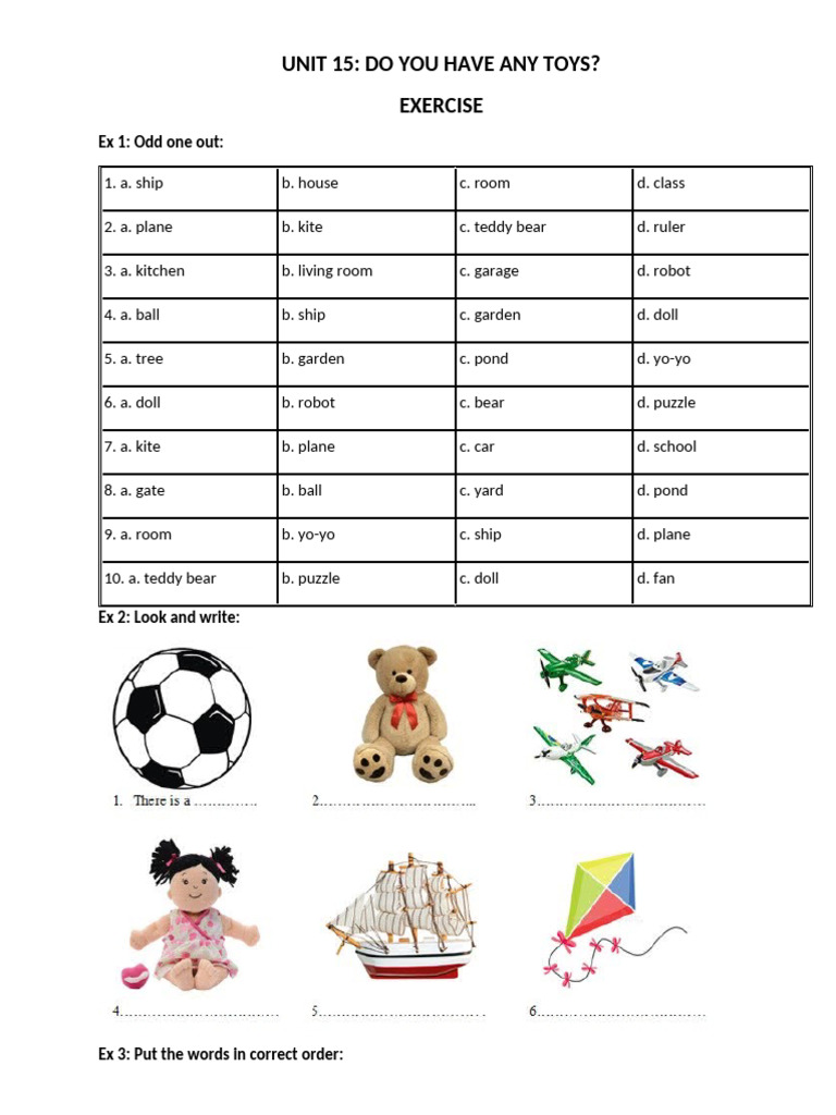 UNIT 15 - E3 | PDF | Toys