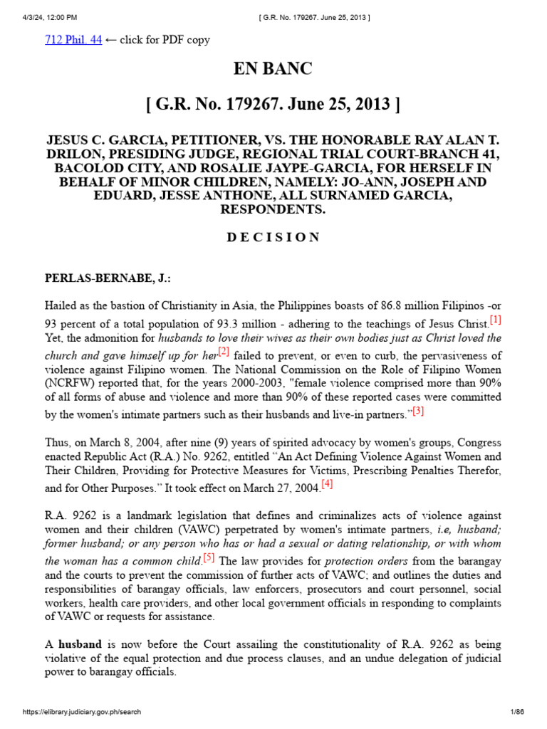 Garcia v. Drilon | PDF | Injunction | Lawsuit
