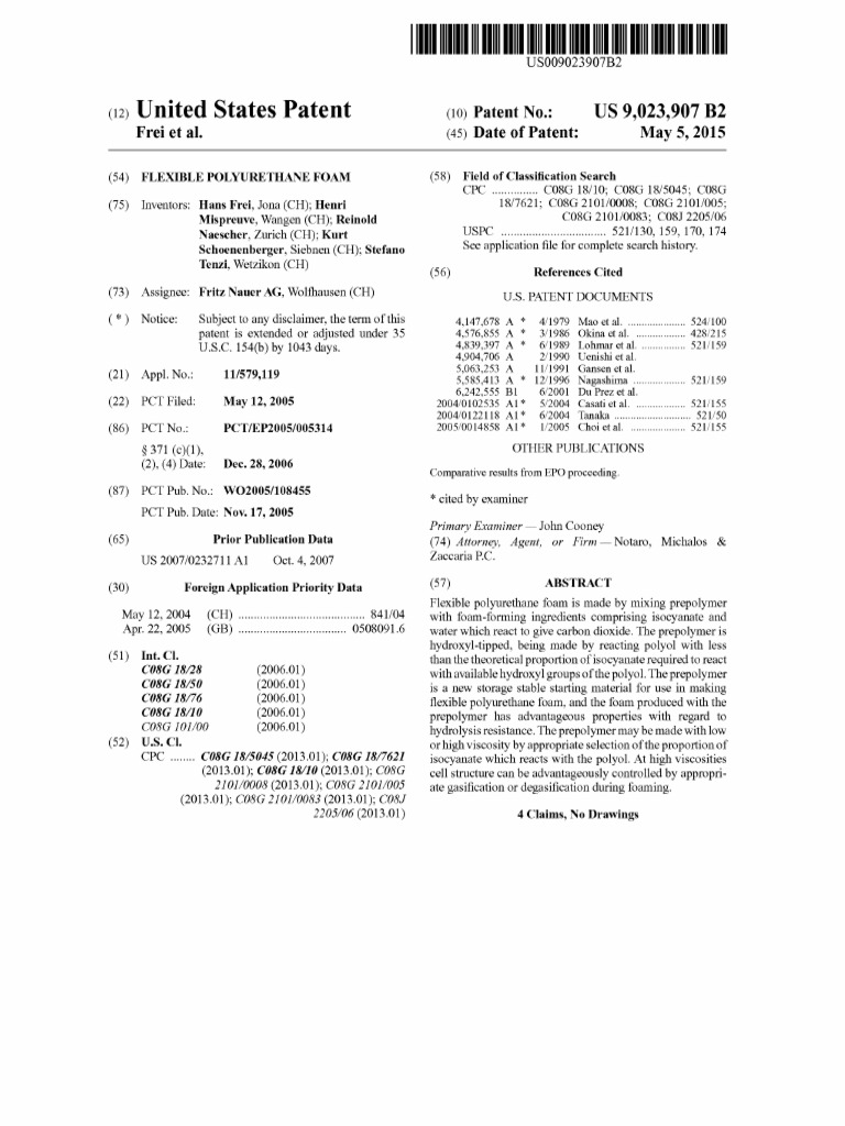 Flexible Pu Foam Pdf Polyurethane Chemical Substances