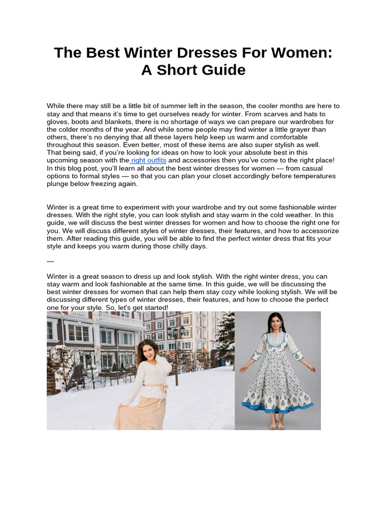 The Best Winter Dresses For Women | PDF | Dress | Softlines (Retail)