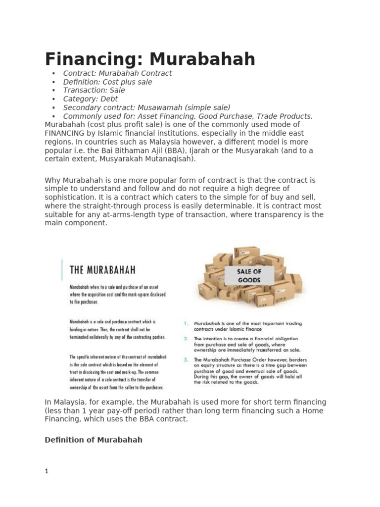 Murabaha | PDF | Financial Services | Business Economics