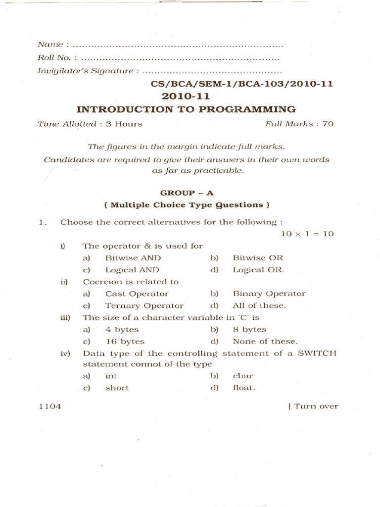 Introduction To Programming-3 | PDF