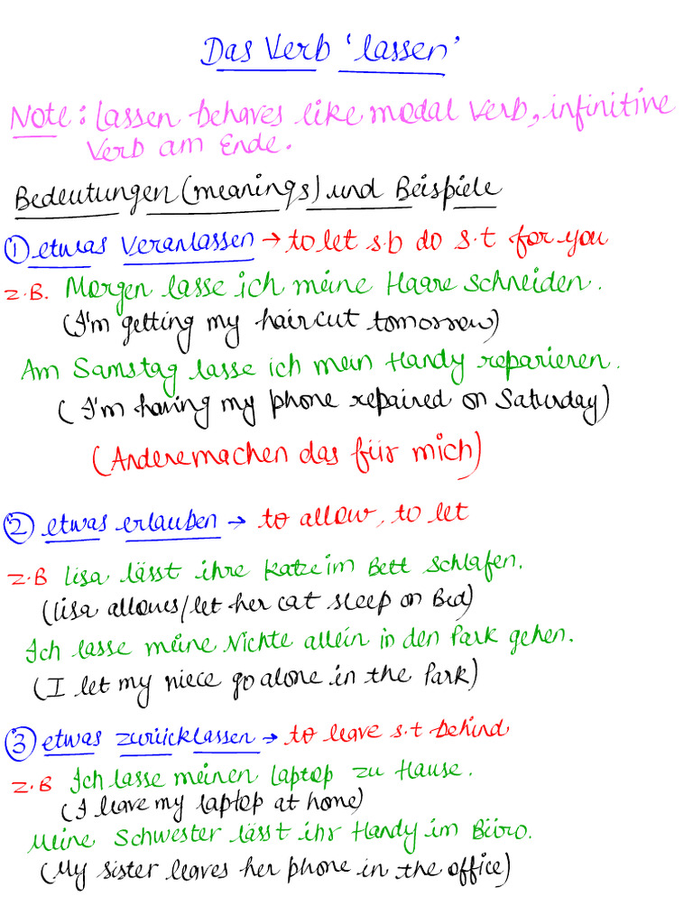 Das Verb - Lassen | PDF