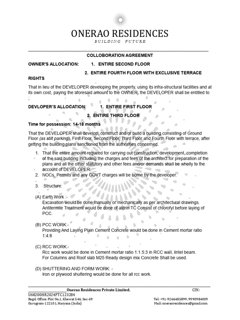 Sample Colloboration Agreement | PDF | Wall | Pipe (Fluid Conveyance)