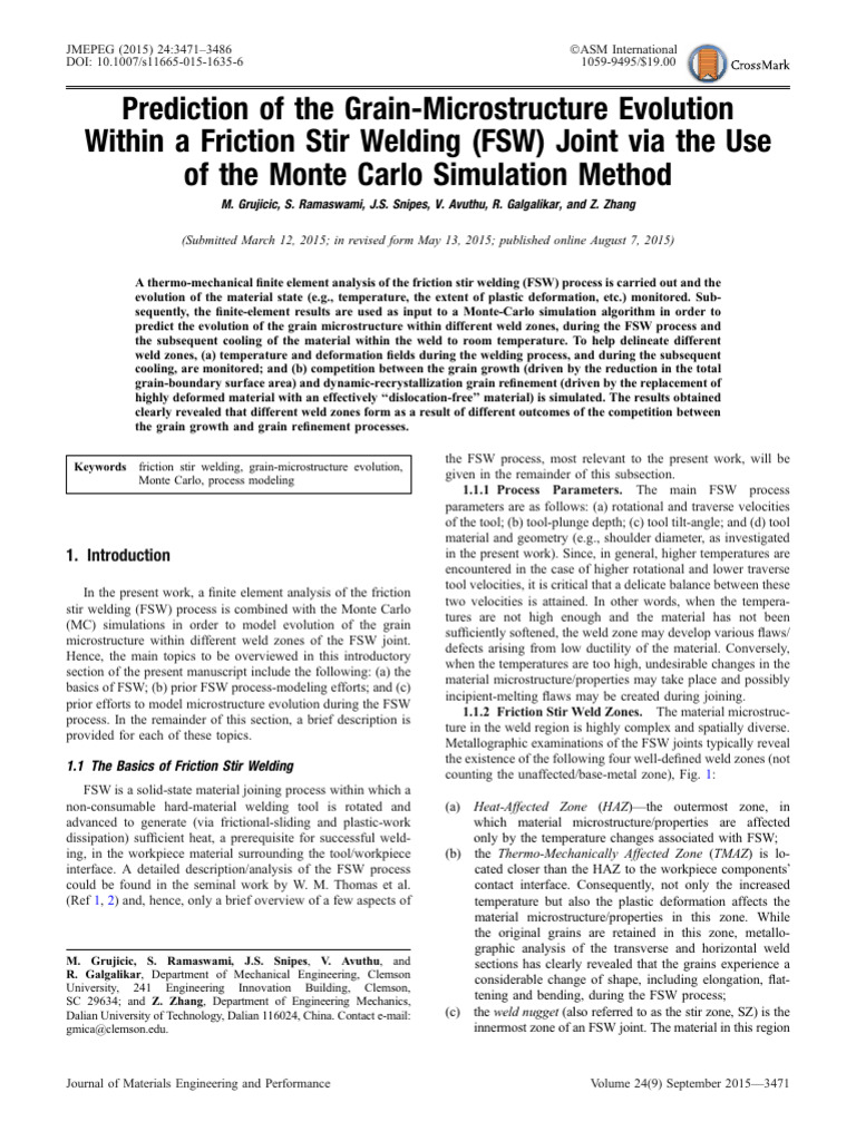 Prediction of The Grain-Microstructure Evolution Within A Friction Stir ...