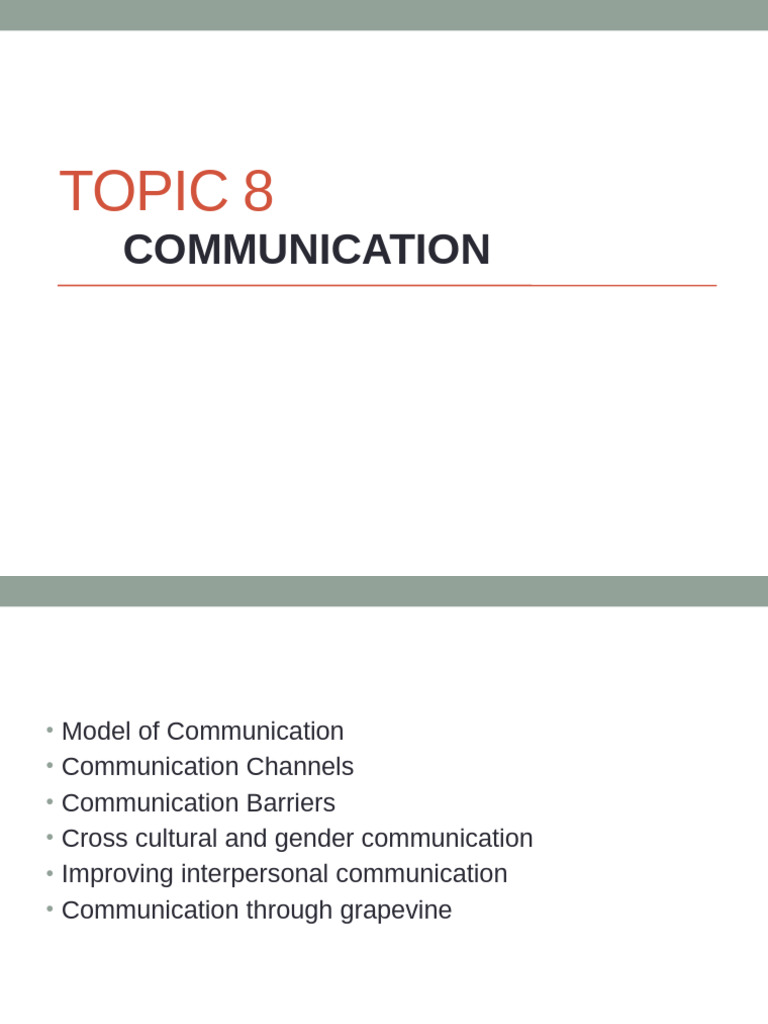 Chapter 8 - Communication | PDF | Communication | Nonverbal Communication