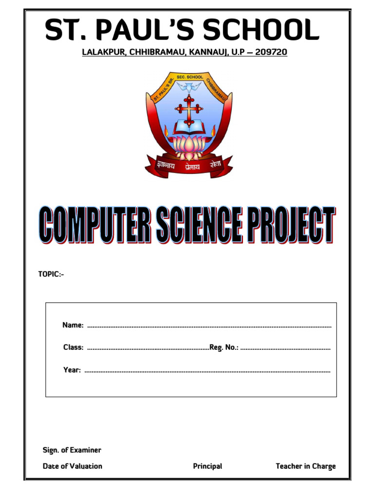 Computer Science Project Main f. Page | PDF