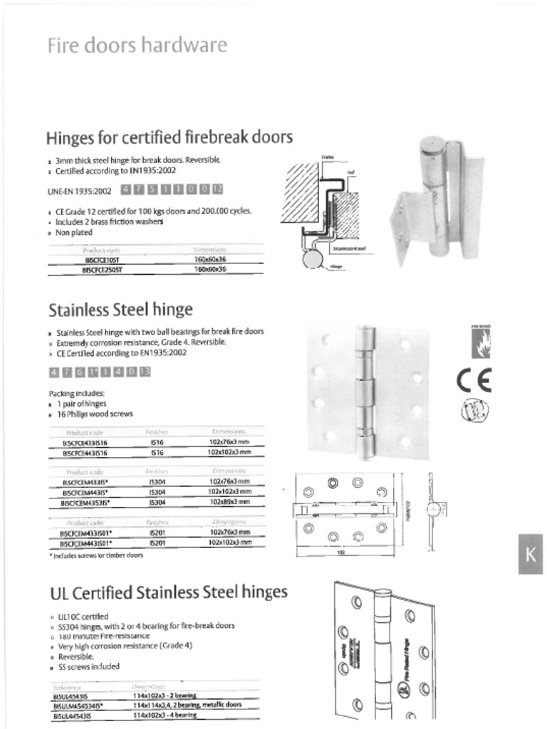 Data Sheet For Tesa Hinges | PDF