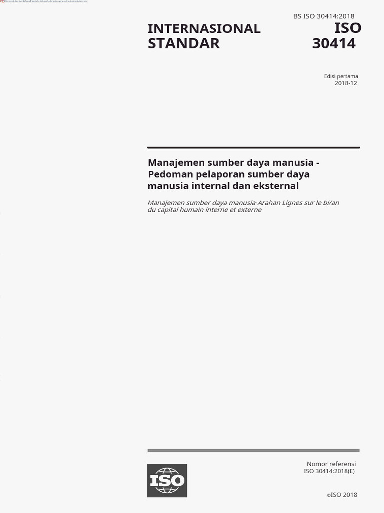 Pedoman ISO 30414:2018 untuk HR | PDF