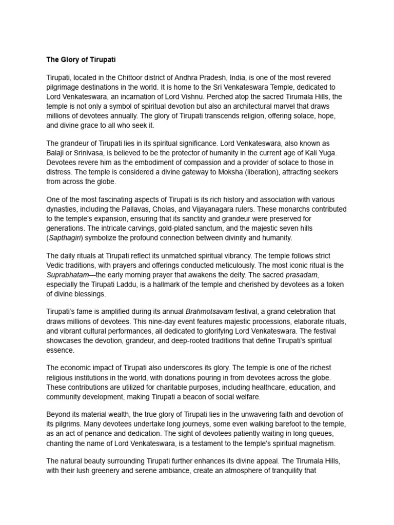 Vishnu Narayana Tirupati | PDF