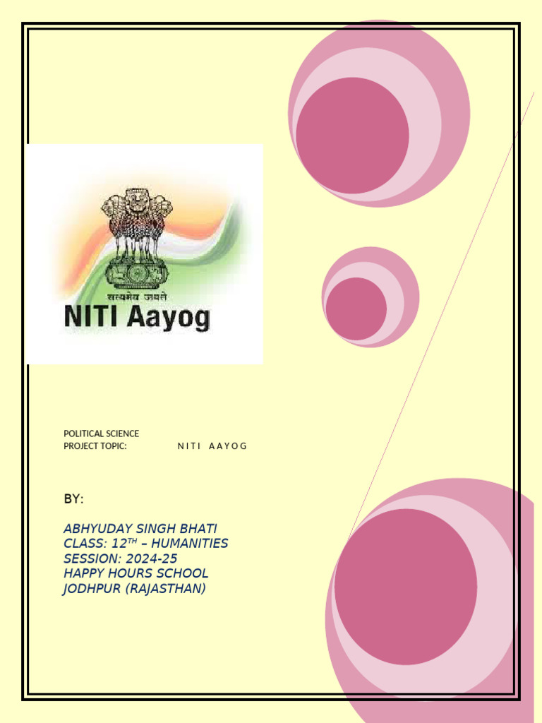 Cover Page Niti Aayog | PDF
