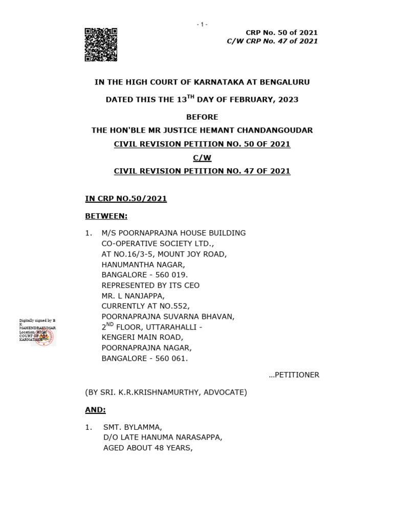 Civil Revision Petition No. 47 of 2021 23 | PDF | Lawsuit | Appeal