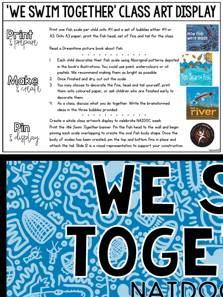 We Swim Together Class Art Display | PDF