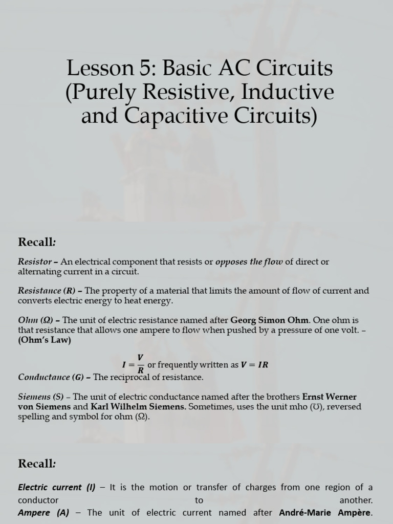 Purely-Resistive-Inductive-Capacitive | PDF | Electrical Resistance And ...
