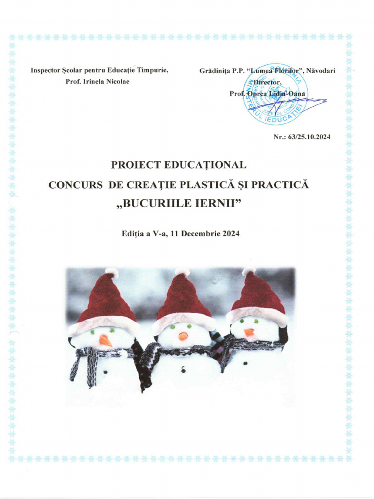 Proiect Bucuriile Iernii | PDF