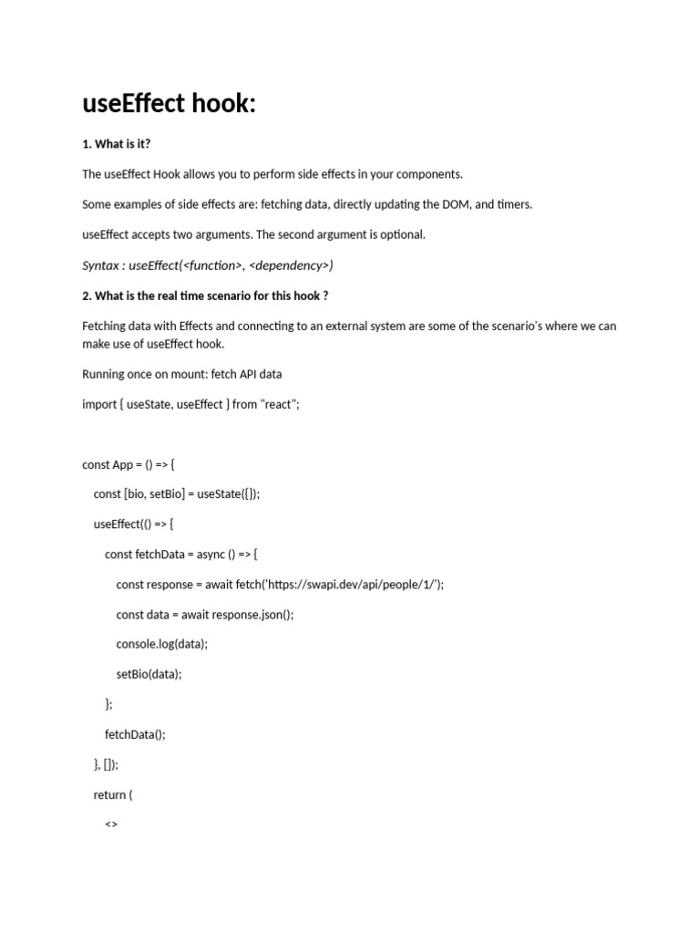 Document_useEffect | PDF | Computer Programming | Computing