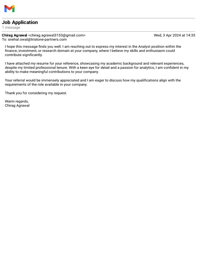 Gmail - Job Application | PDF