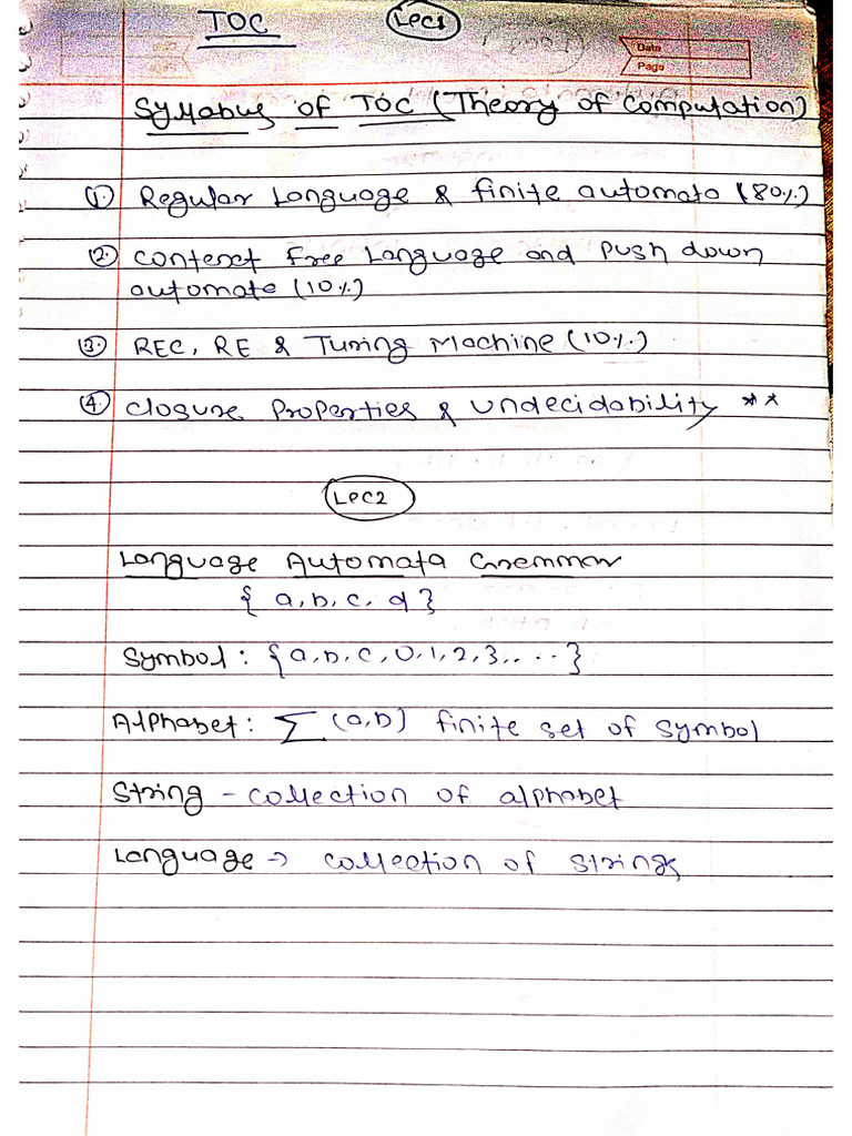 TOC Complete Notes ? | PDF