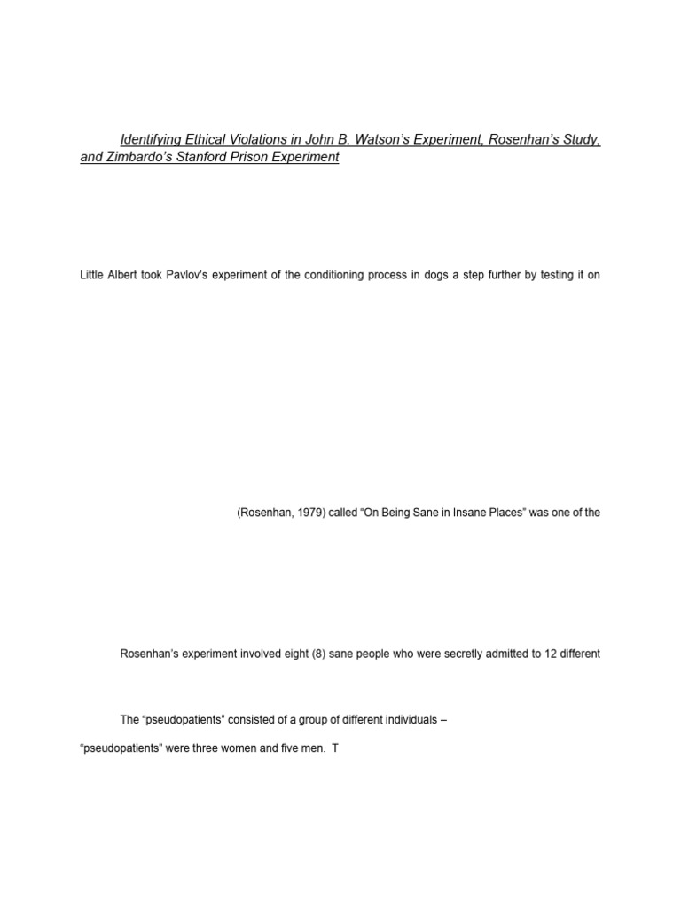 Laboratory Activity 4 Ethics in Experimental Psychology | PDF ...