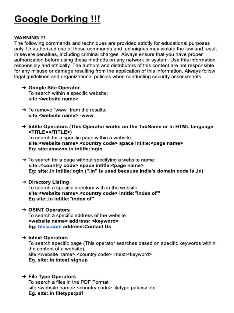 Google Dorking!! | PDF