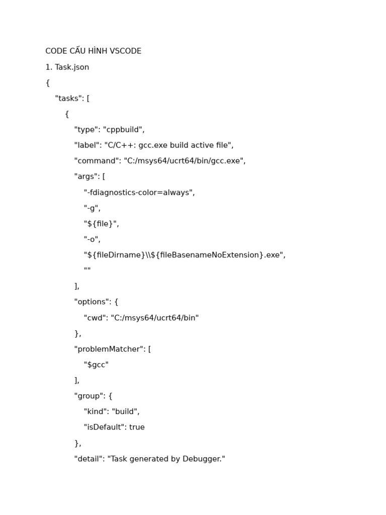CODE CẤU HÌNH VSCODE | PDF