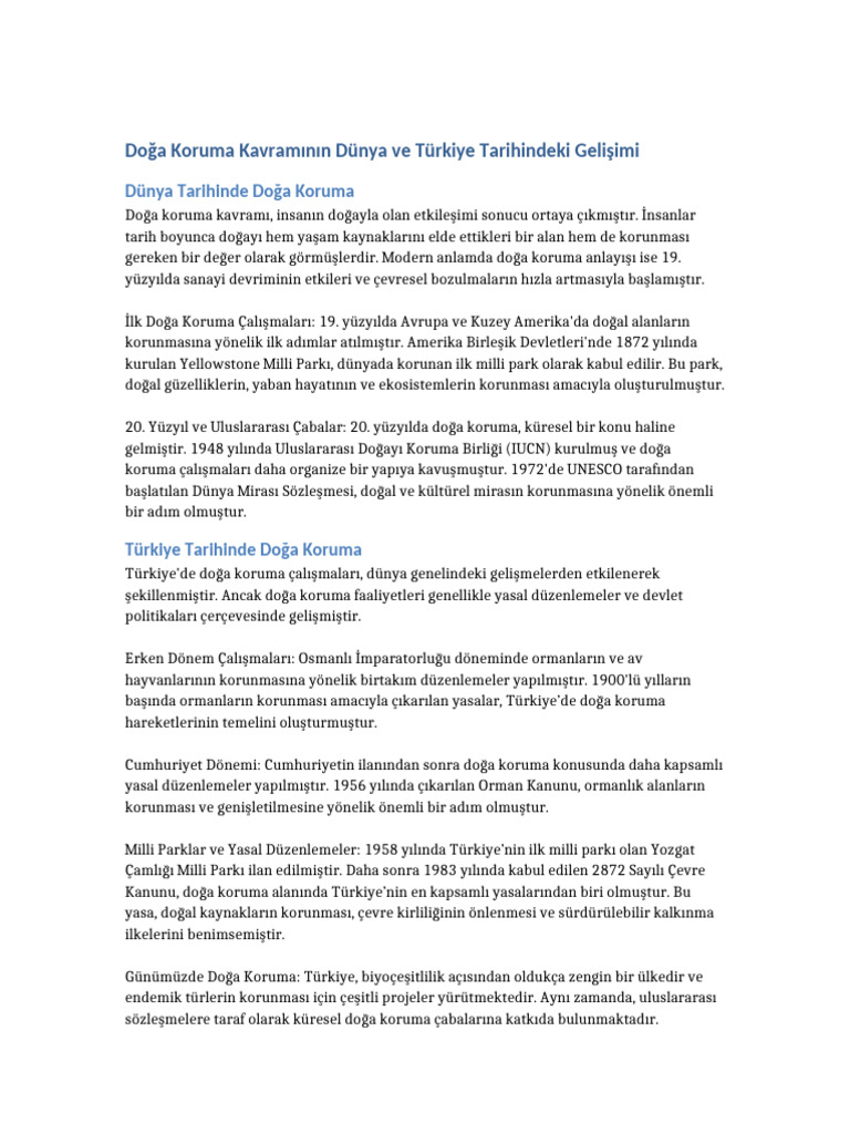 Doga Koruma Tarihi | PDF