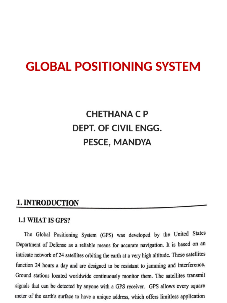 Overview of Global Positioning System | PDF
