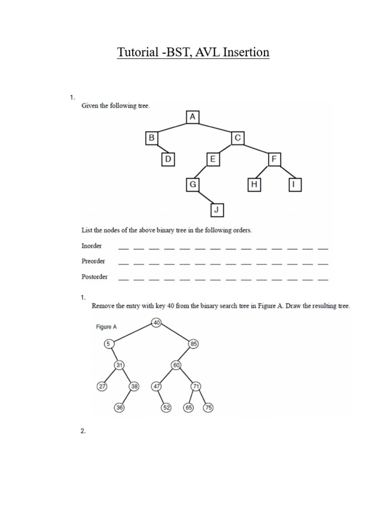 AVL and BST Insertion Tutorial | PDF