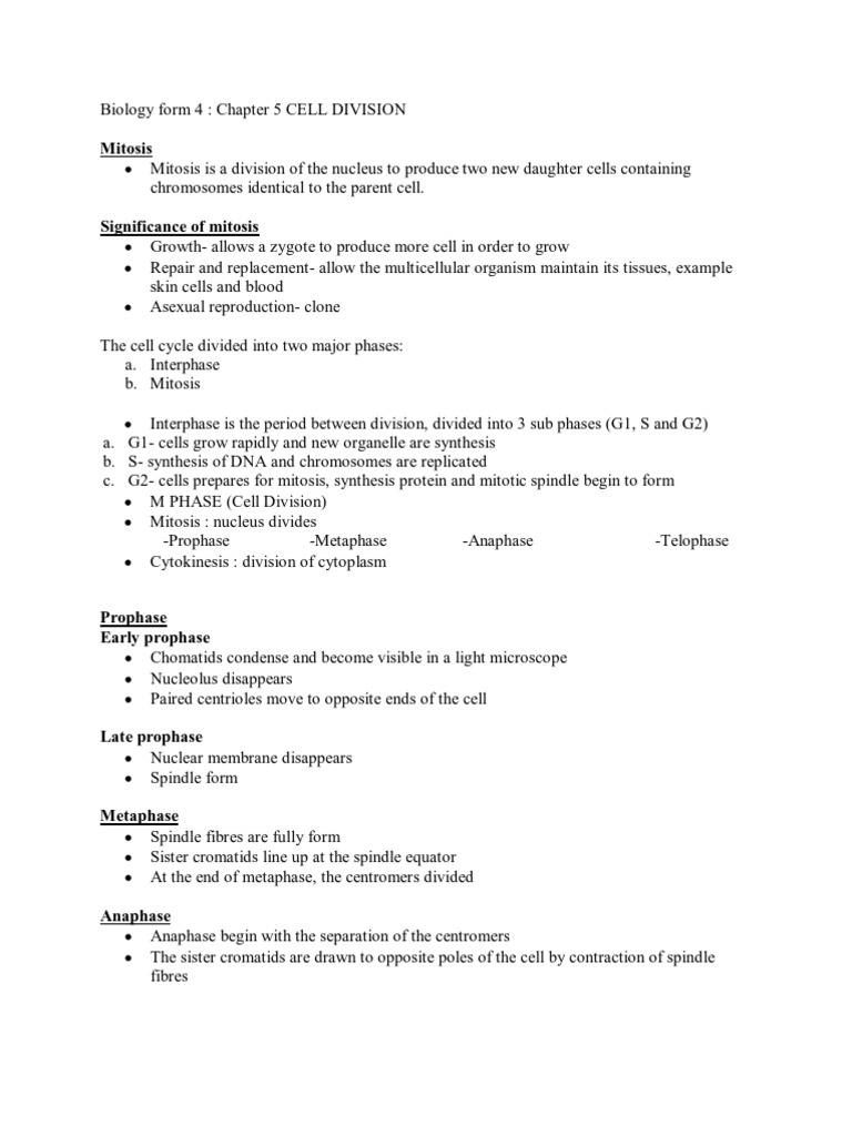Biology Form 4 Chapter 5 | PDF