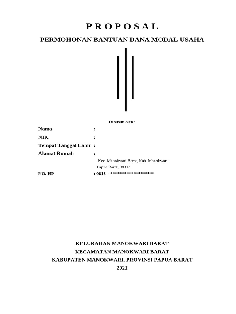 Proposal Bantuan Modal Usaha Kecil | PDF