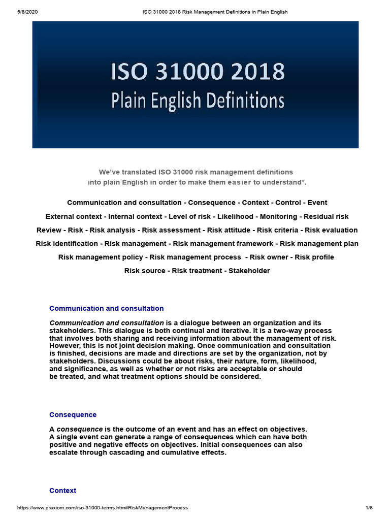 ISO 31000:2018 Risk Management Explained | PDF | Risk | Risk Management