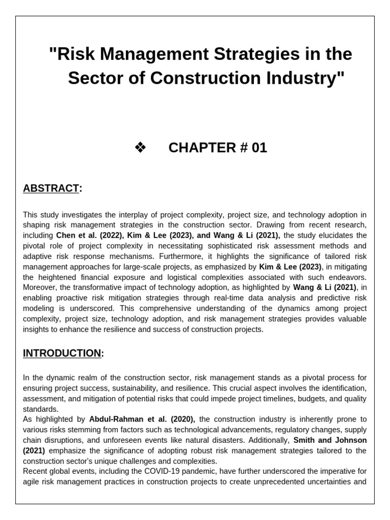 Construction Risk Management Strategies | PDF | Risk Management | Risk