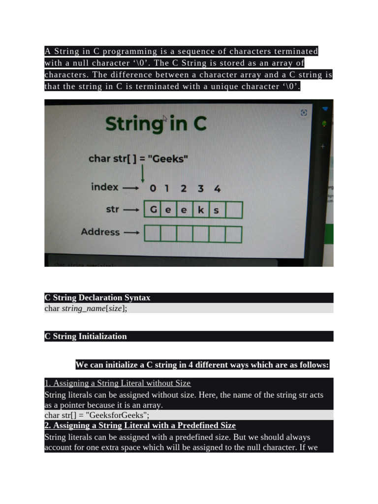 unit-2 c&ds | PDF | String (Computer Science) | Pointer (Computer Programming)