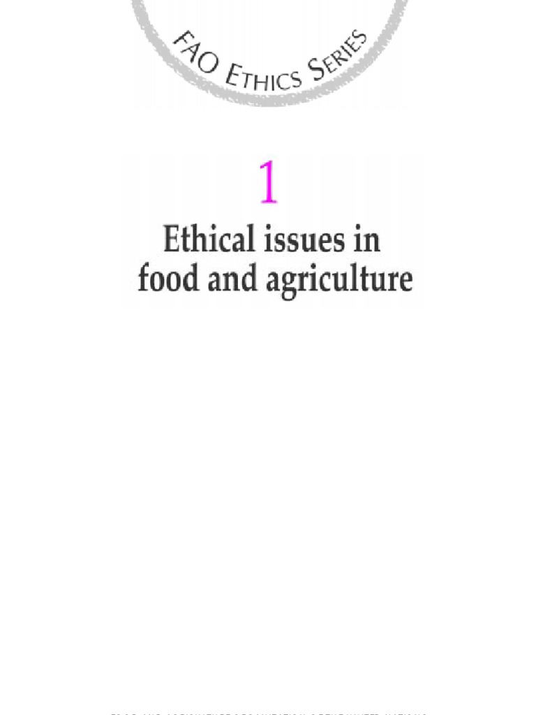 Ethical Issues in Food and Agriculture | PDF