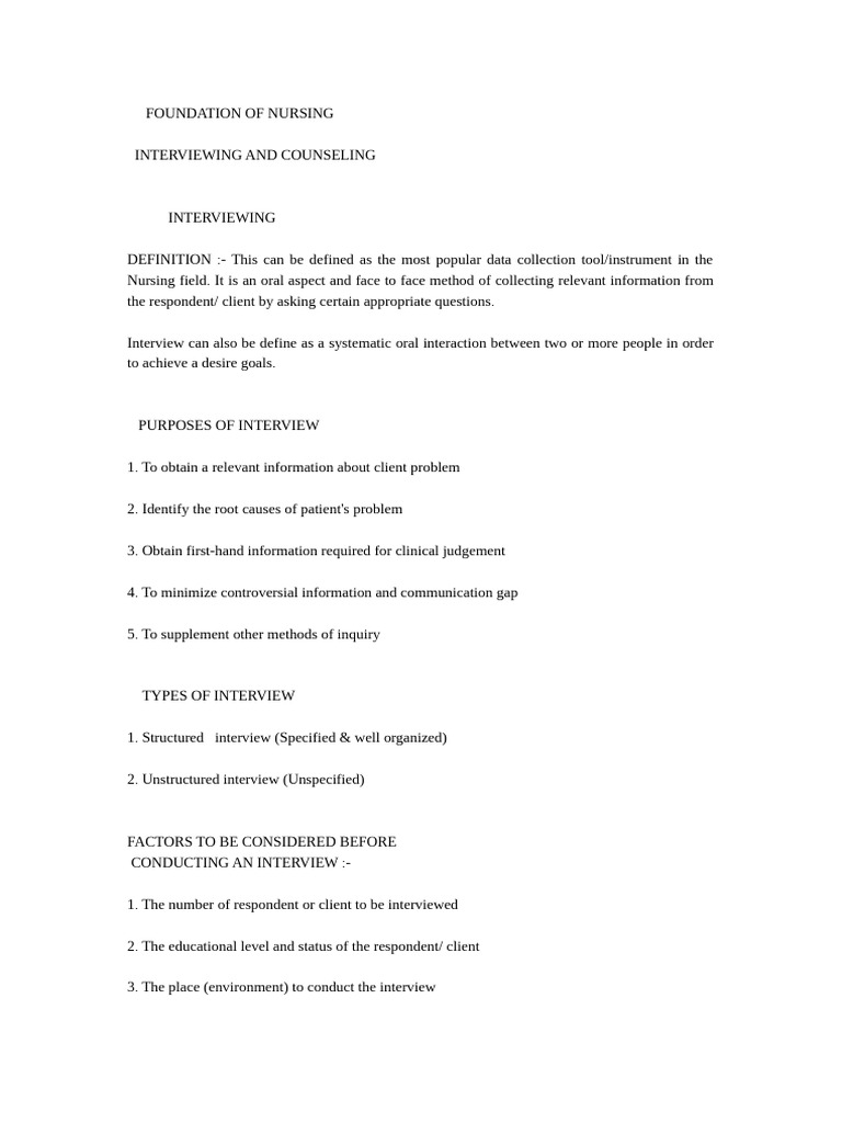 Interviewing and Counseling (Fon) | PDF | Psychotherapy | Interview