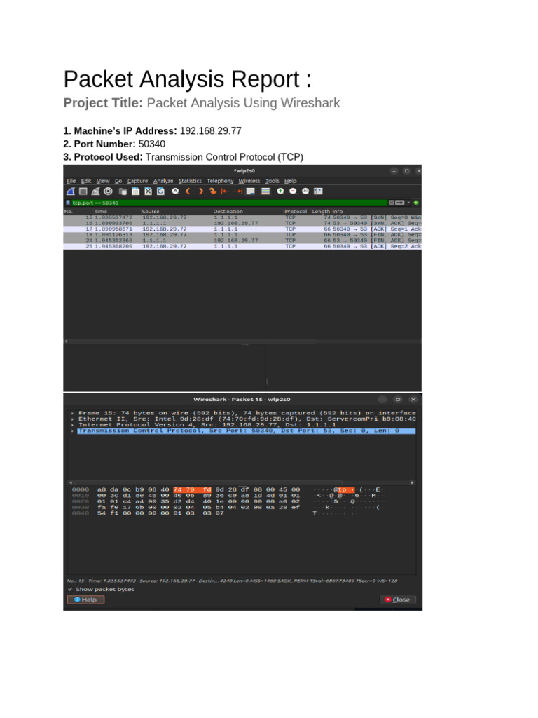 packet analysis | PDF