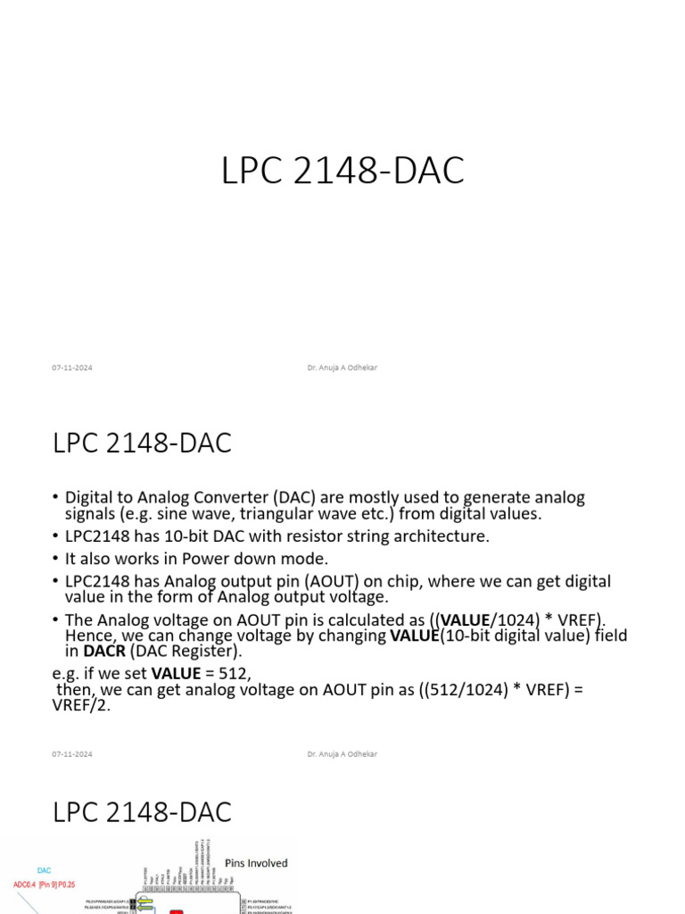 LPC 2148 DAC Configuration Guide | PDF