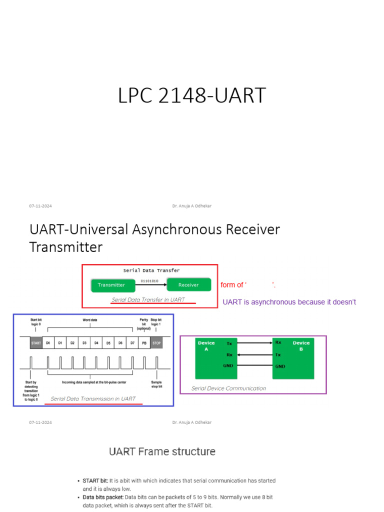 LPC2148 UART Serial Communication | PDF