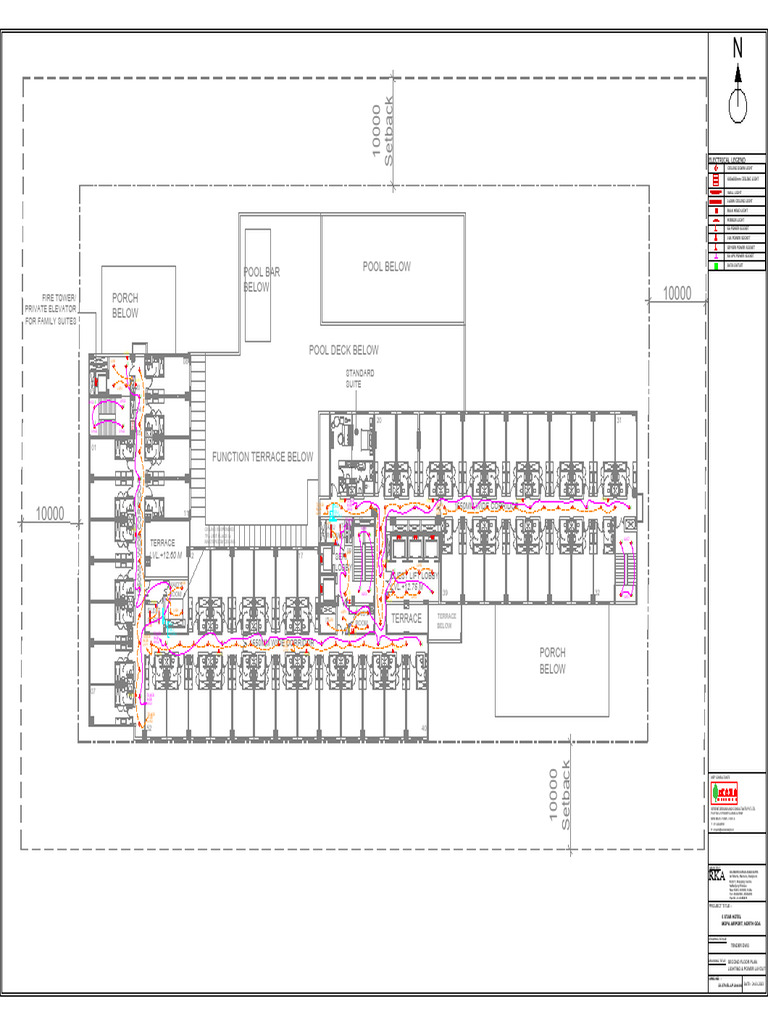 Lighting & Power Layout for Hotel Plan | PDF