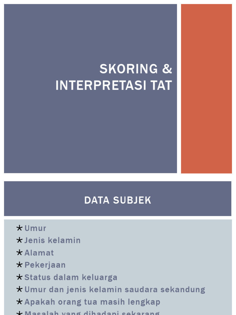 6.2. Skoring Dan Interpretasi TAT | PDF